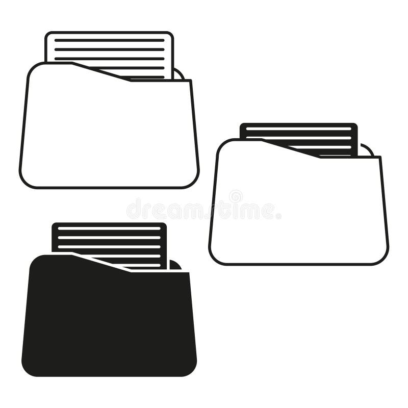 Folder Document Icon. File Organization Symbol. Outline Business Element. Vector Data ...