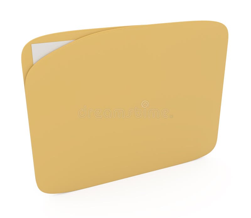 Folder with Document Isolated on White Stock Illustration ...