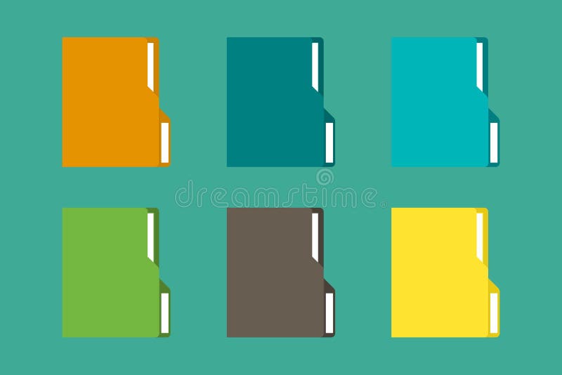 File Folder Icon Set. Design for App, Logo Stock Vector - Illustration ...