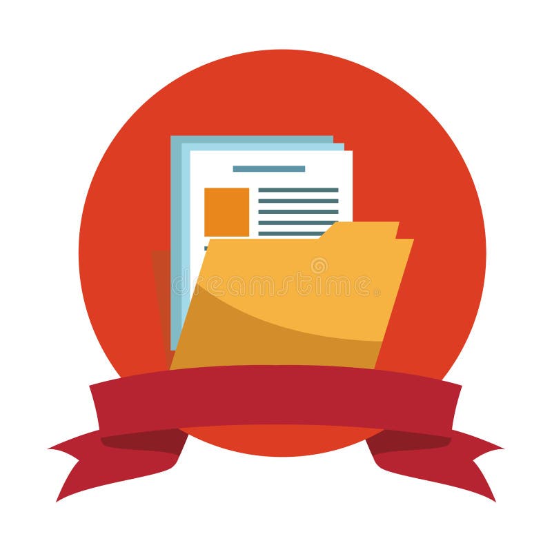 Folder with Document Symbol Stock Vector - Illustration of chart, icon ...