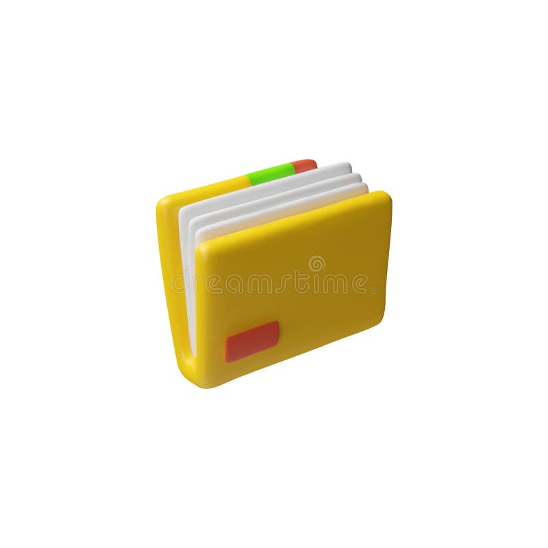 Folder with Documents Lies 3D Cartoon Plastic Style, Vector File Management Concept, Data Files ...