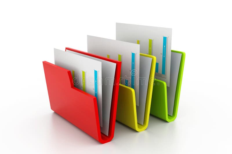 Folder with documents stock illustration. Illustration of folder - 48095174