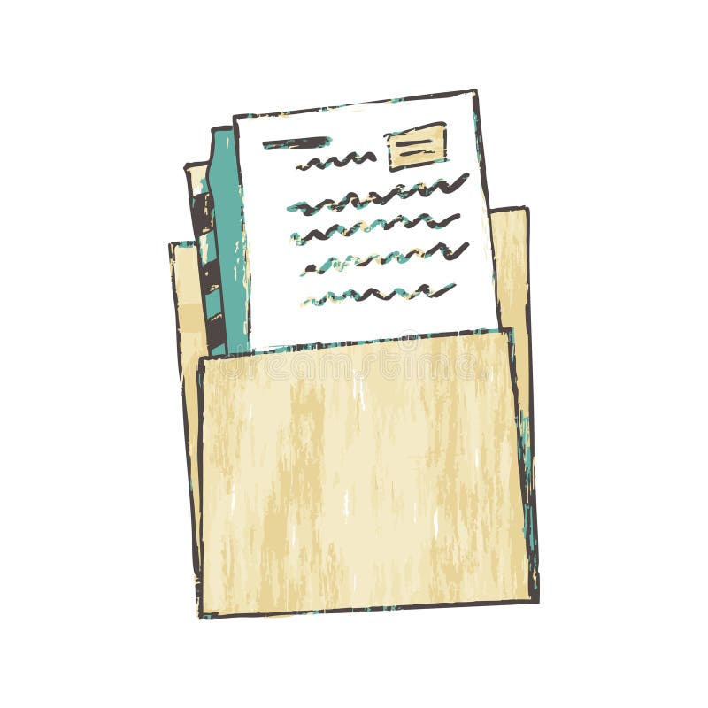 Documents Doodle Icon, Vector Color Line Illustration Stock Vector ...