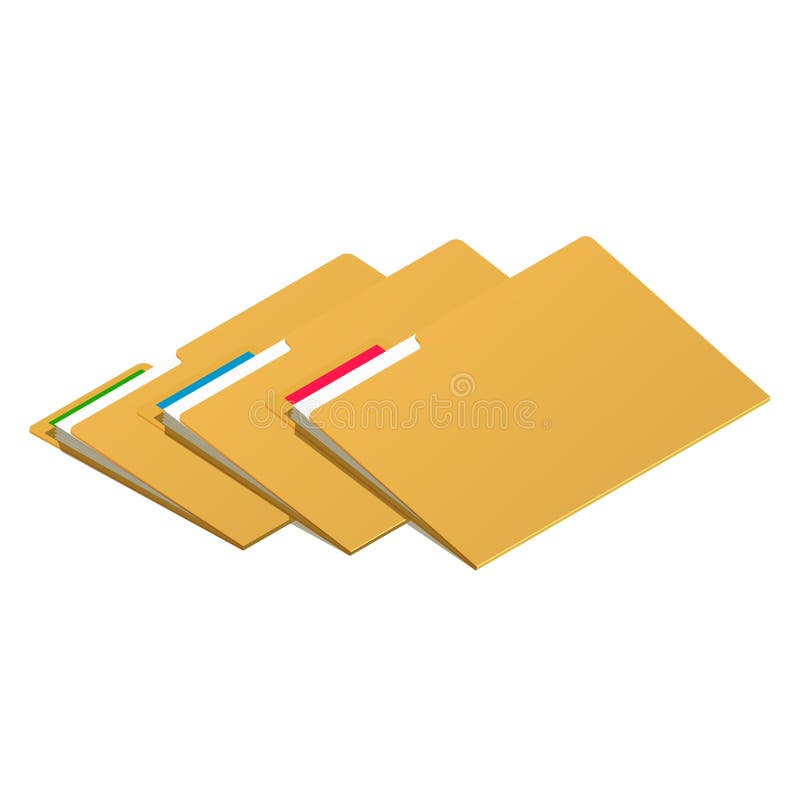 Folder with Documents Isometric Illustration. Paper Work Stock Vector ...