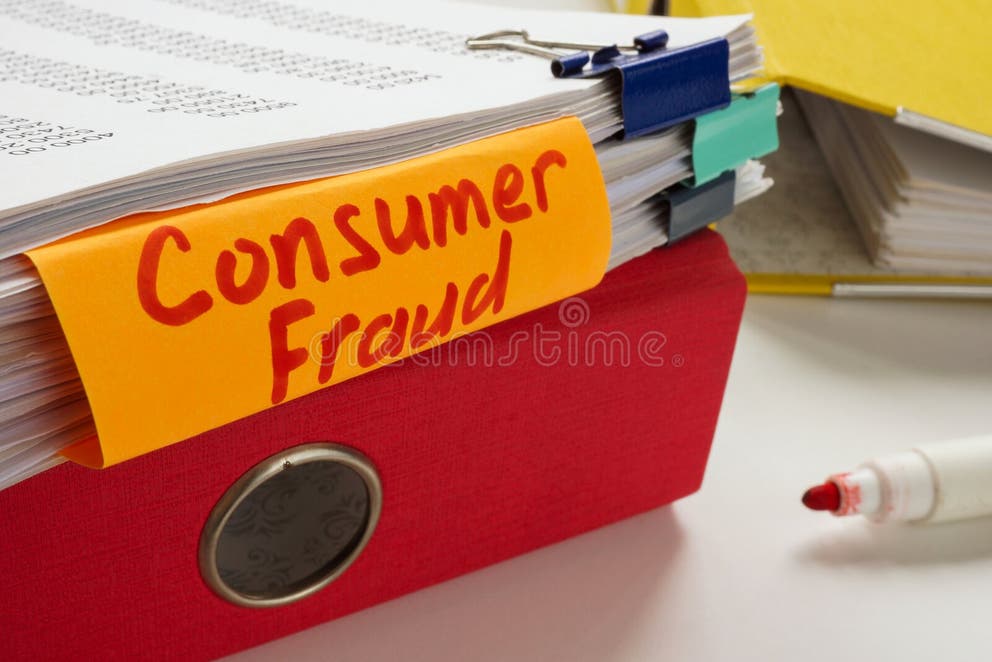 Folder with Documents and the Label Consumer Fraud. Stock Photo - Image ...