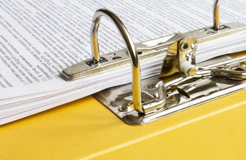 The Folder for Documents with a Ring Clip Stock Image - Image of ...