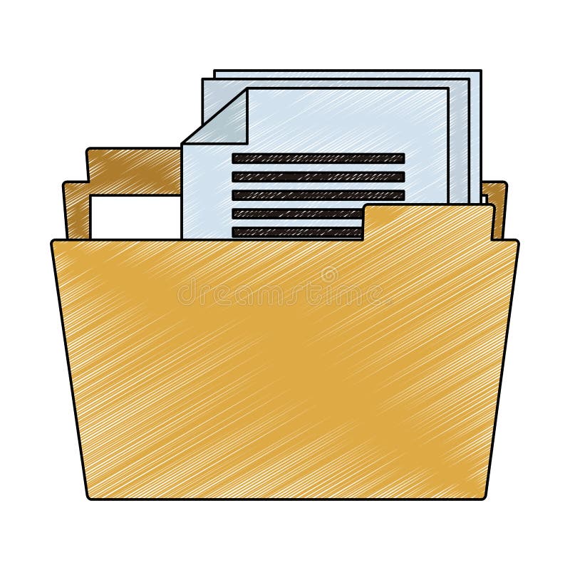 Folder with Documents Scribble Stock Vector - Illustration of documents ...