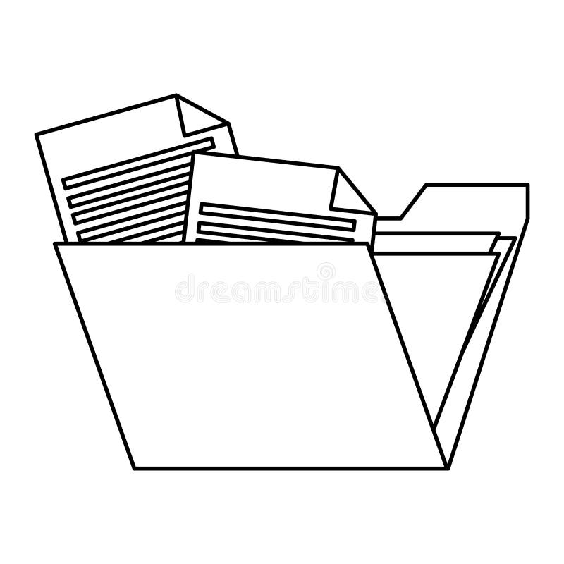Folder with documents stock illustration. Illustration of icon - 73302890