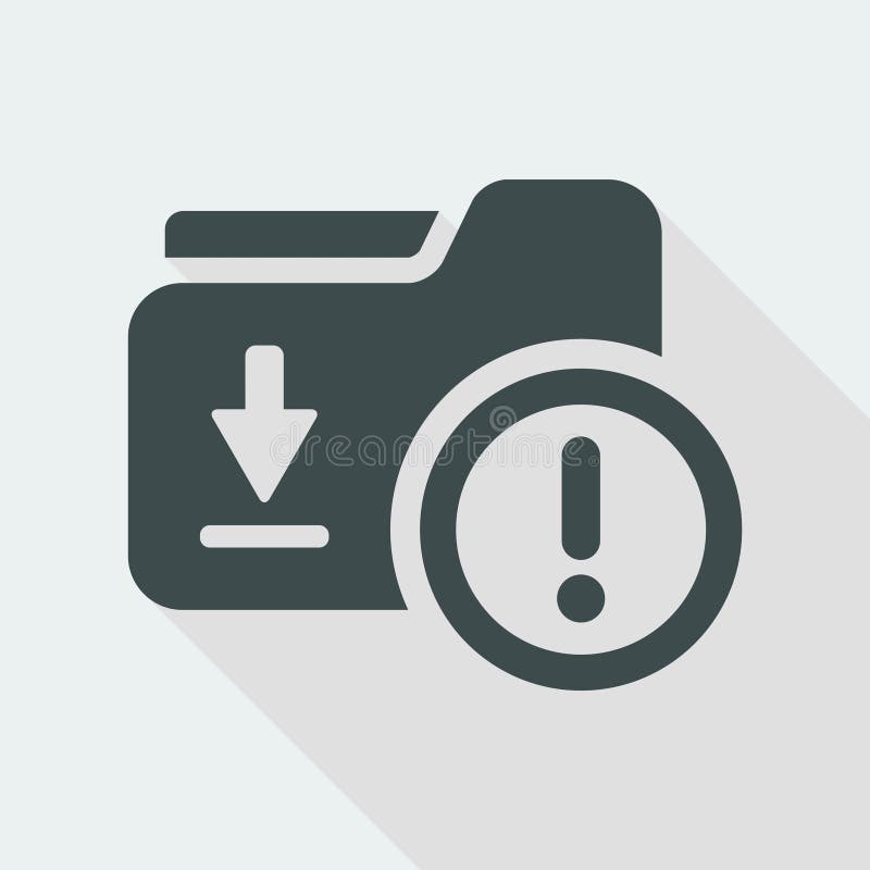 Folder Dowload Error - Flat Minimal Icon Stock Vector - Illustration of ...