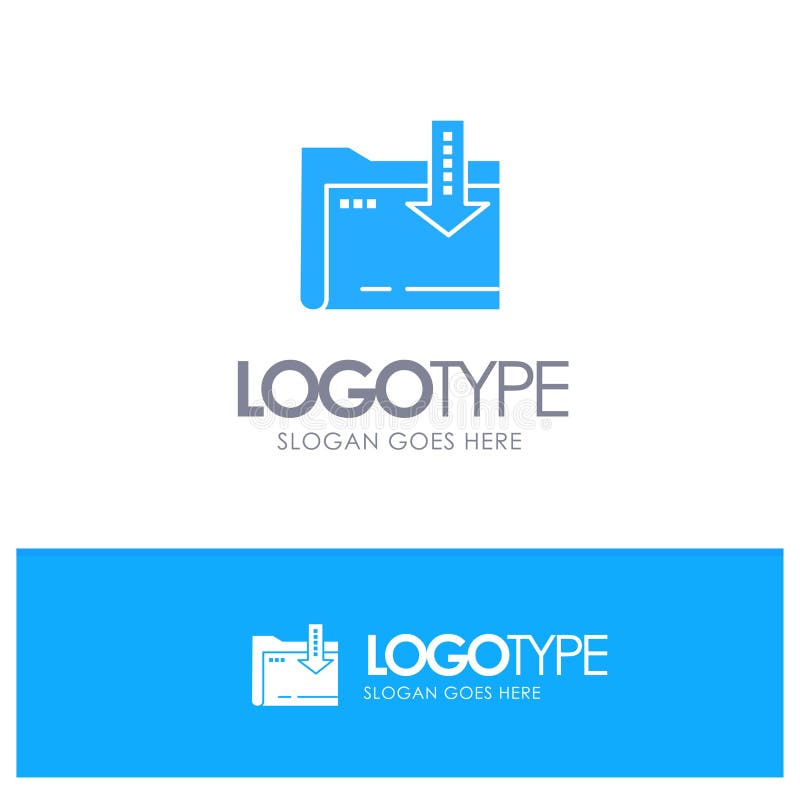Folder, Download, Computing, Arrow Blue Logo Vector Stock Vector ...