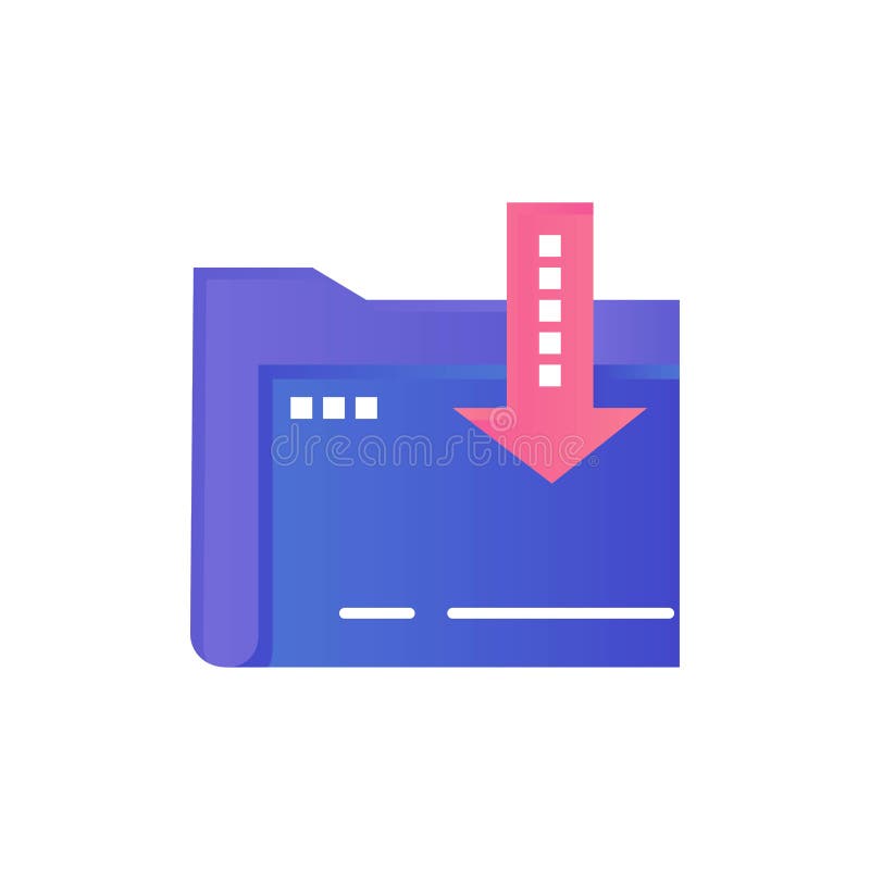 Folder, Download, Computing, Arrow Flat Color Icon. Vector Icon Banner ...