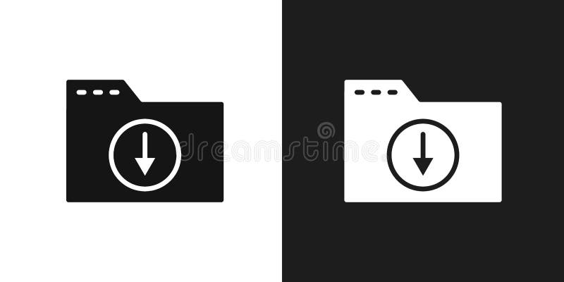 Folder Download Icon Logo Set Vector Stock Vector - Illustration of ...