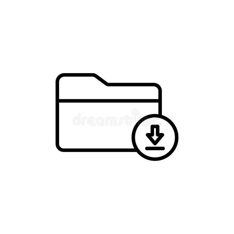 Folder Download Icon Set. File Download Button Vector Symbol. Save ...
