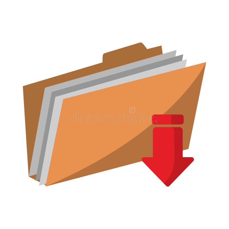 Folder downloading files stock vector. Illustration of white - 137848916