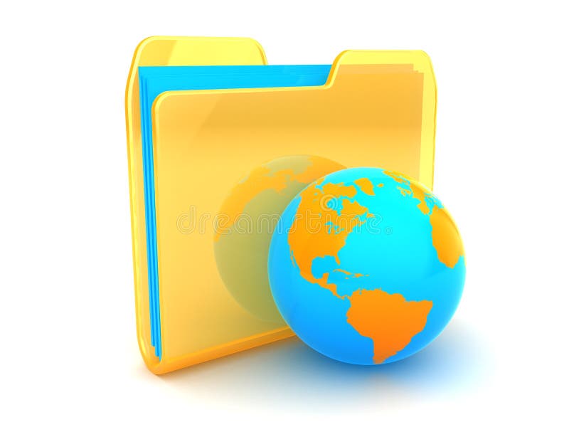 Folder and earth stock illustration. Illustration of travel - 72747212