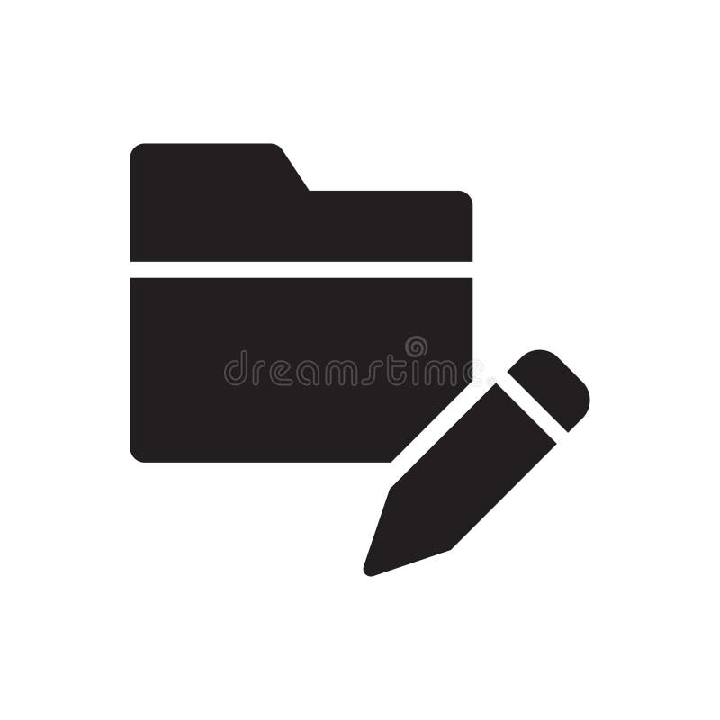 Folder Edit Pencil Icon stock illustration. Illustration of file ...