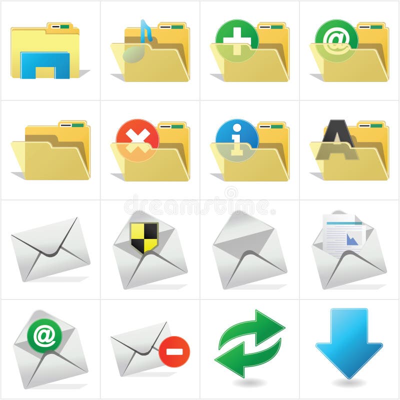 Folder and Email stock vector. Illustration of email - 92501217