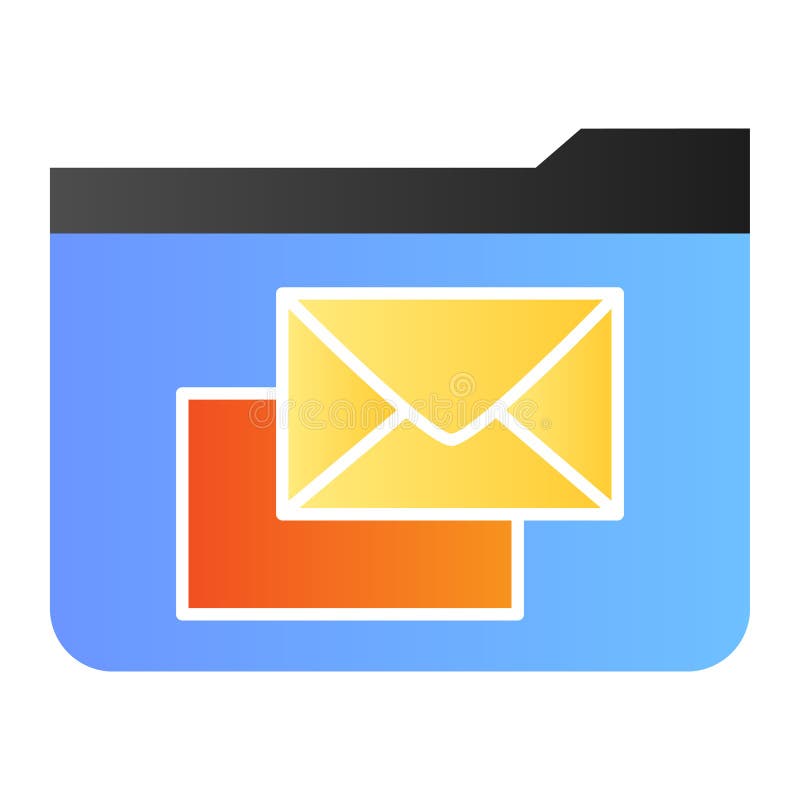 Folder with Envelope Flat Icon. Folder for Mail Color Icons in Trendy ...