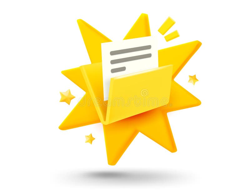 Folder with Explosion Effect. 3d Vector Mobile Application Icon with ...