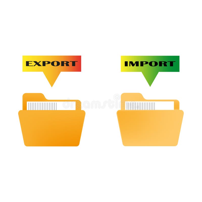 Folder Export Import. Computer Interface. Transfer Sign. Vector ...