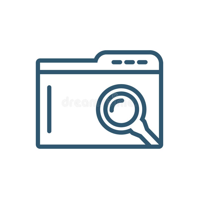 Folder File Analysis Research Line Style Icon Stock Vector ...
