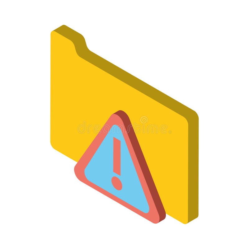 Folder File Document with Alert Symbol Stock Vector - Illustration of ...
