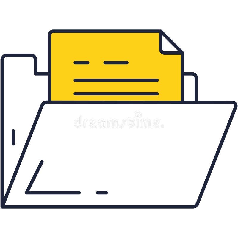 Folder with File Document Icon Vector Pictogram Stock Vector ...