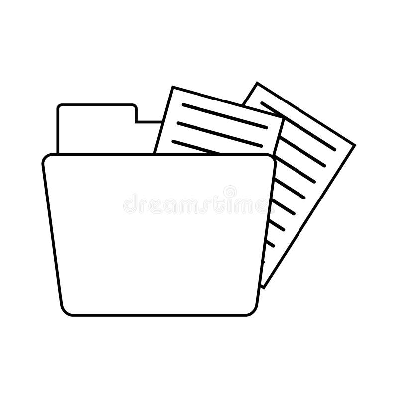Folder File Document Information Outline Stock Vector - Illustration of ...