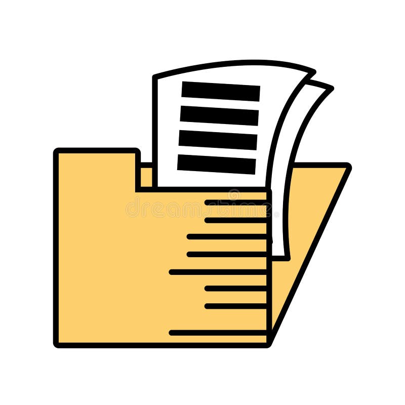 Folder File Document Outline Stock Illustration - Illustration of bills ...