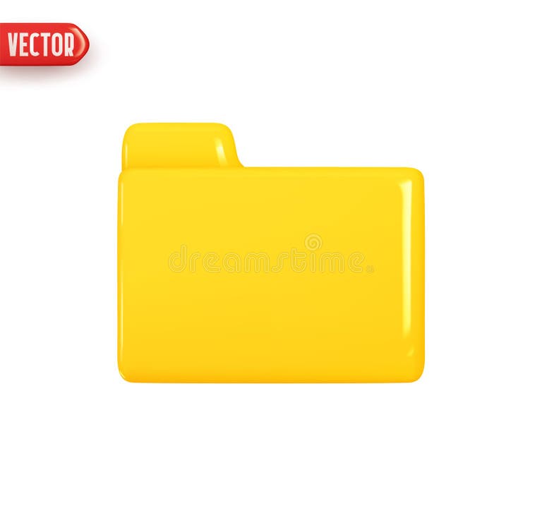 Folder File. Folder with Document Archive. Computer File Yellow Color Stock Vector ...