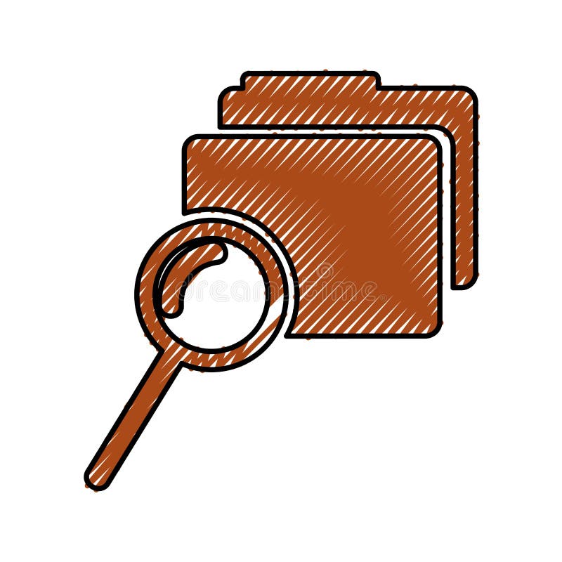 File Folder And Magnifying Glass Icon Stock Vector - Illustration of ...