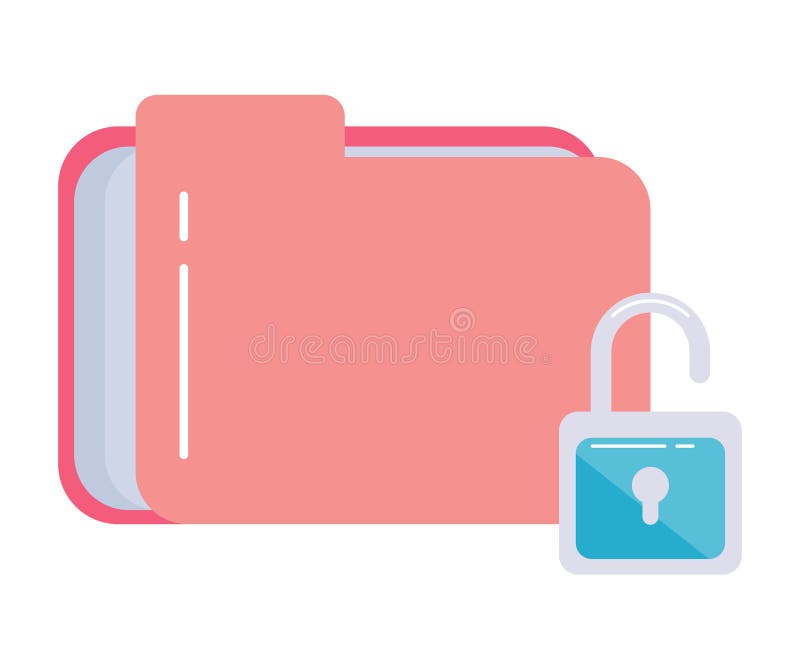 Folder file with padlock stock vector. Illustration of text - 258932721