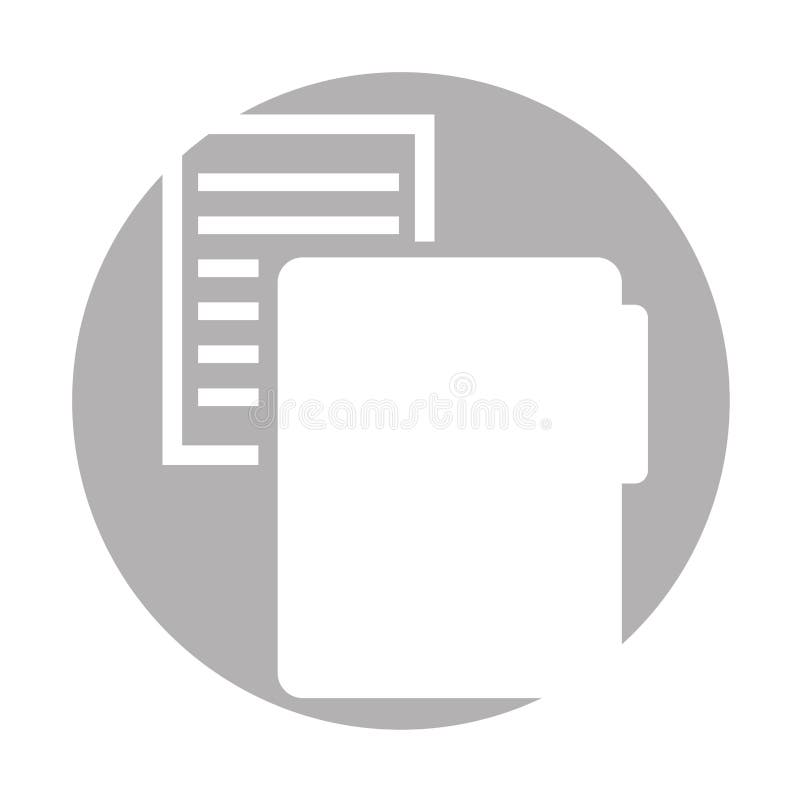 Folder File with Paper Isolated Icon Stock Vector - Illustration of ...
