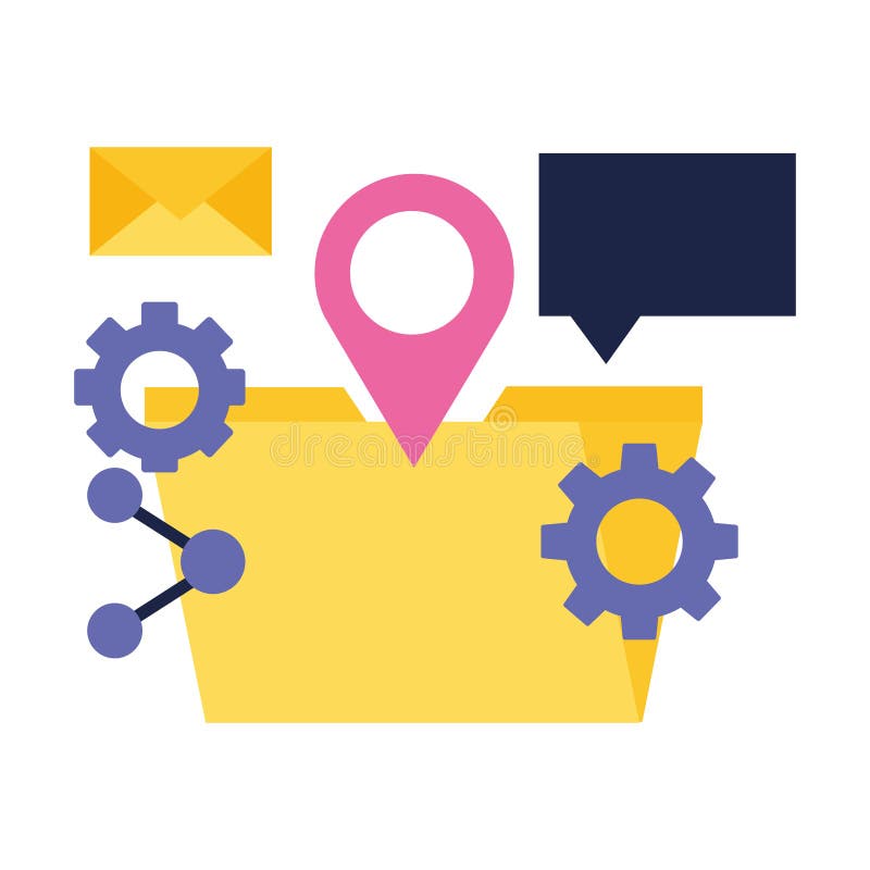 Folder File Pointer Share Social Media Stock Vector - Illustration of ...