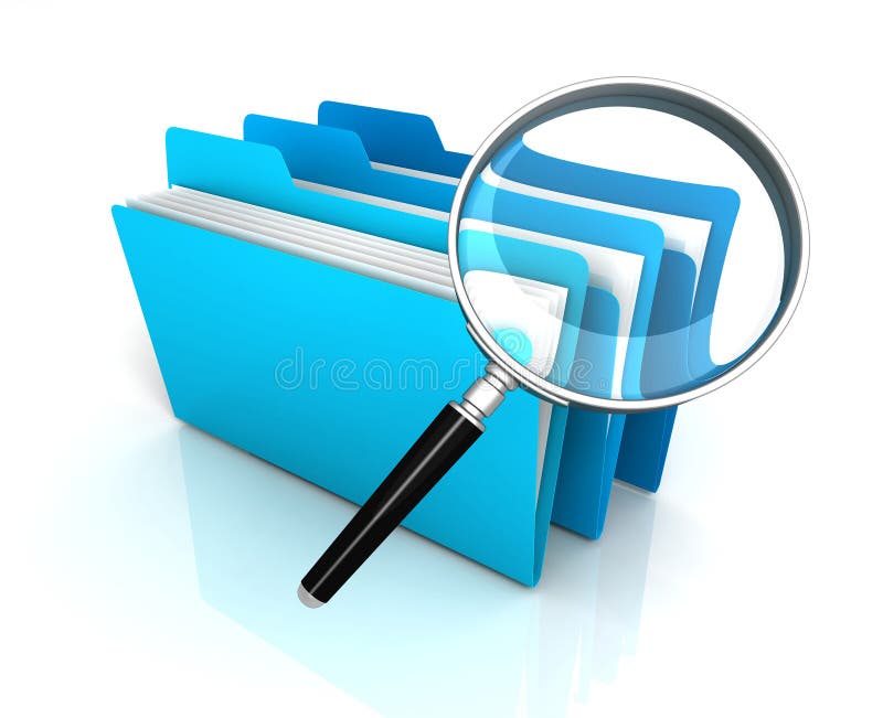 Folder or File Search Concept 3d Illustration Stock Illustration ...