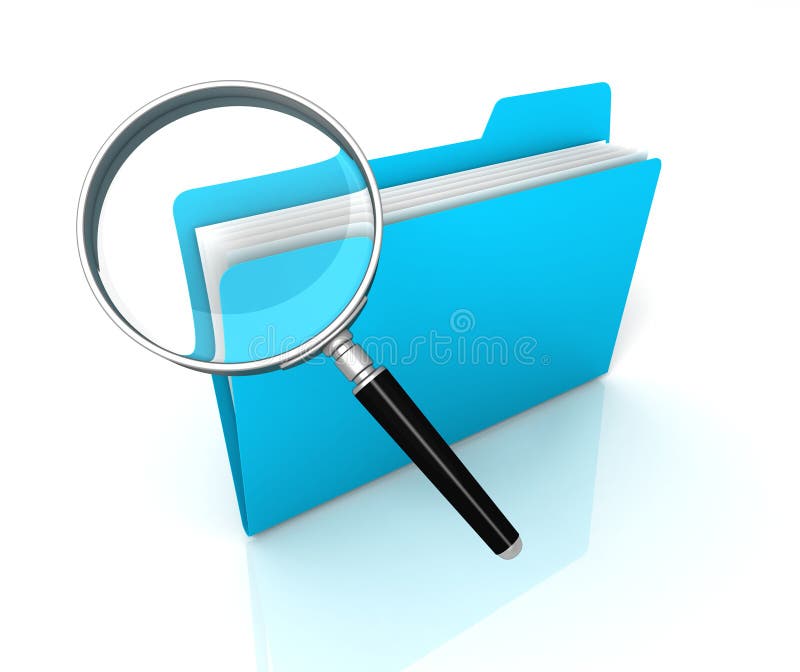 Folder or File Search Concept 3d Illustration Stock Illustration ...