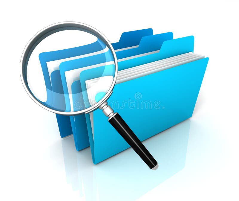 Folder or File Search Concept 3d Illustration Stock Illustration ...