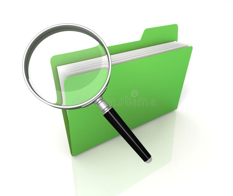 Folder or File Search Concept 3d Illustration Stock Illustration ...