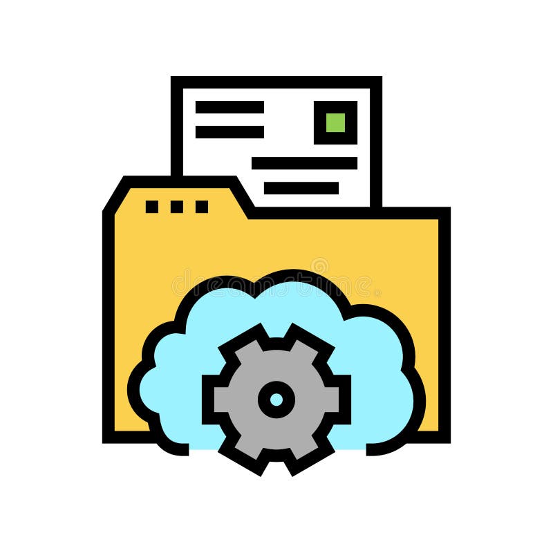 Folder File Storage Work Color Icon Vector Illustration Stock Vector ...