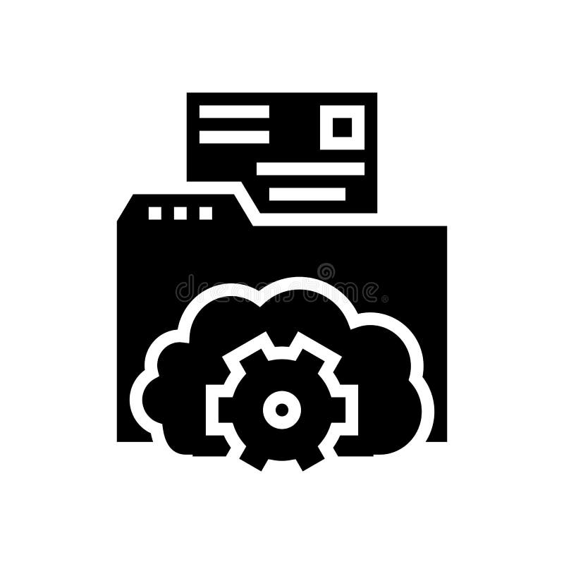 Folder File Storage Work Glyph Icon Vector Illustration Stock ...