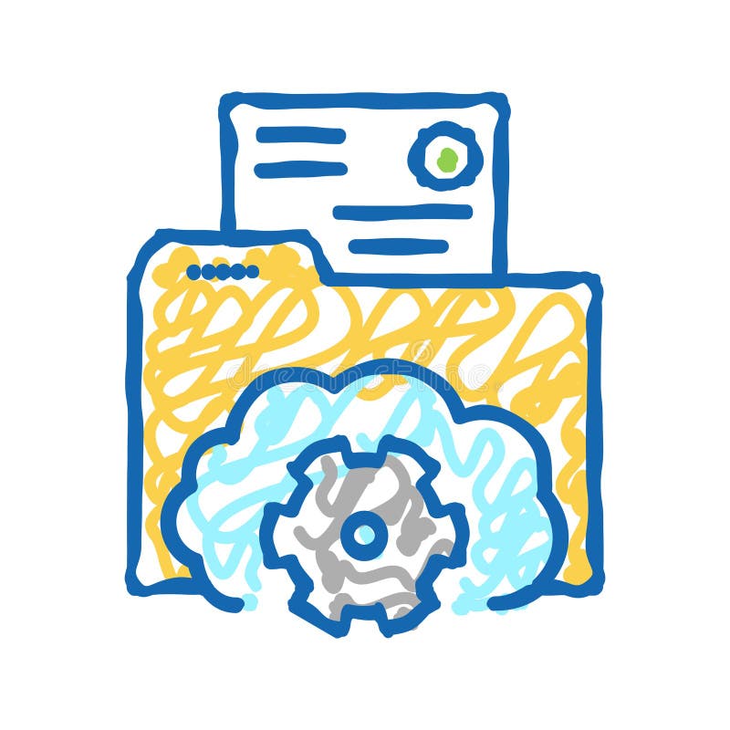 Folder File Storage Work Icon Doodle Illustration Stock Illustration ...