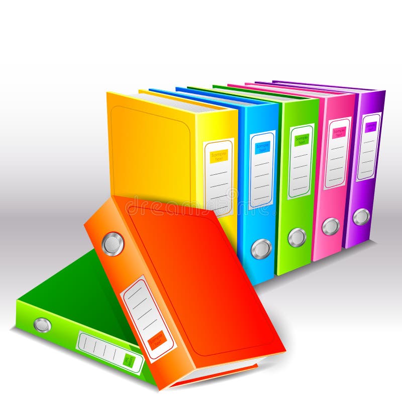 Yellow File Folder with Documents Stock Vector - Illustration of ...