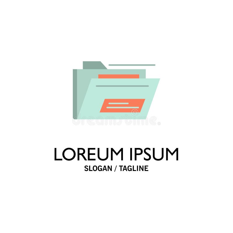 Folder, File, Zip, Rar, Business Logo Template. Flat Color Stock Vector ...
