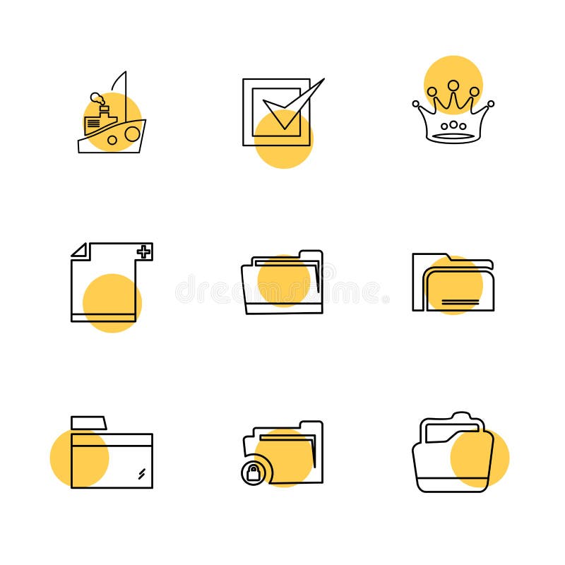 Folder , Files , Directory , Search , Code , Eps Icons Set Vector Stock Vector - Illustration of ...