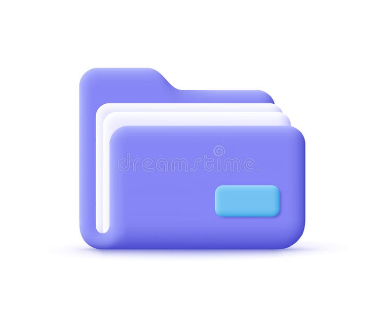 Folder with Files, Documents. File Management Concept. 3d Vector Icon ...