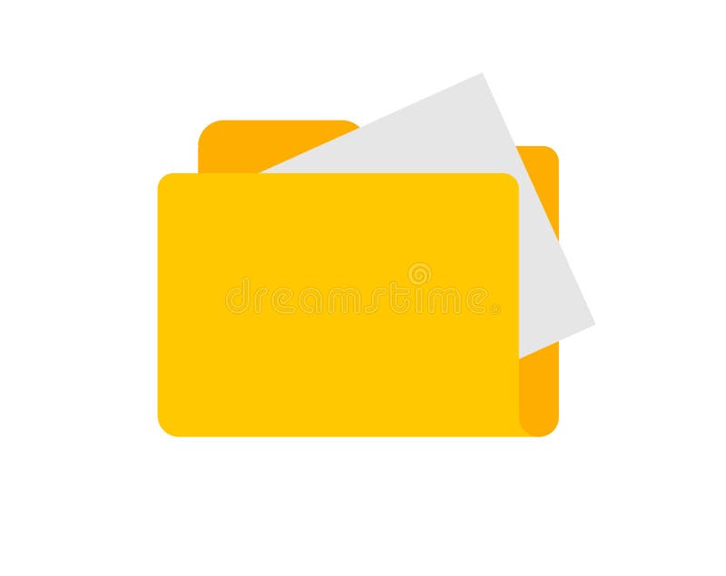 Folder Icon Vector, Flat Cartoon Directory Symbol Isolated on White ...