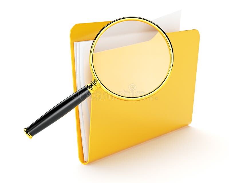Folder files search stock illustration. Illustration of looking - 78055058