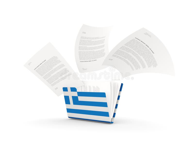 Folder with flag of greece stock illustration. Illustration of ...