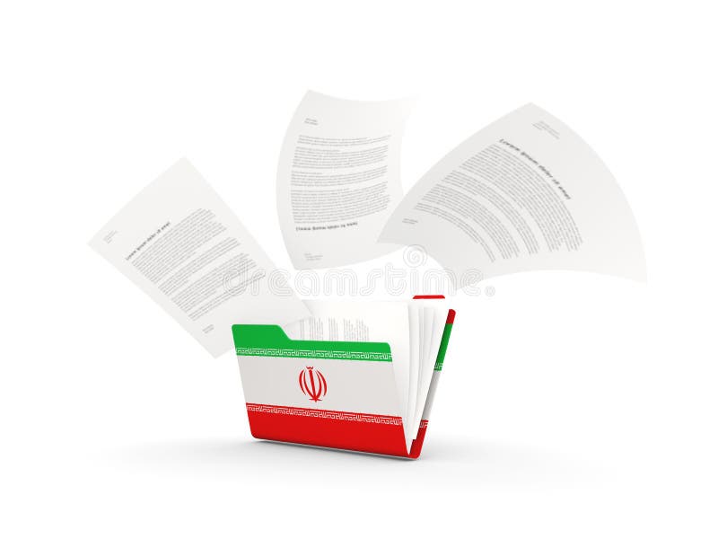 Folder with flag of iran stock illustration. Illustration of political ...