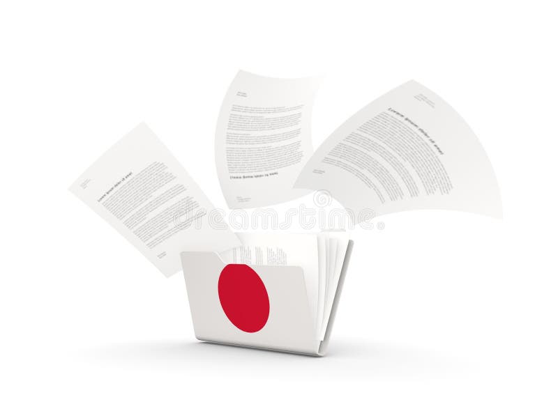 Folder with flag of japan stock illustration. Illustration of file ...